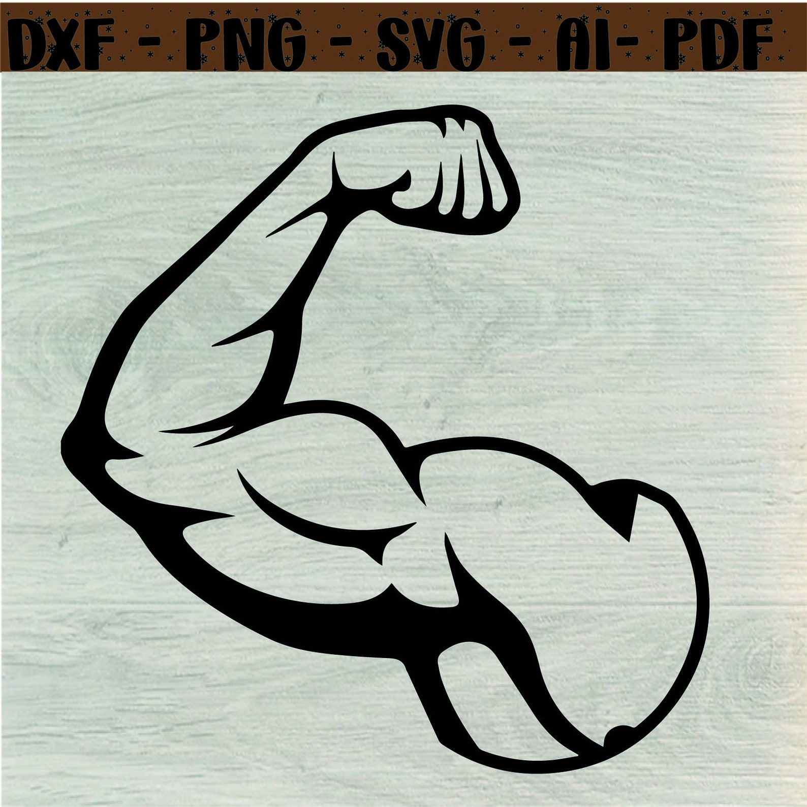 Bicep SVG Muscles Clip Art Vector Flexing Clipart Working Out Cricut ...