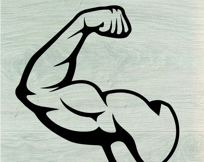 Biceps Svg, Muscle Svg, Arm Flex Svg, Vector Cut File for Cricut ...