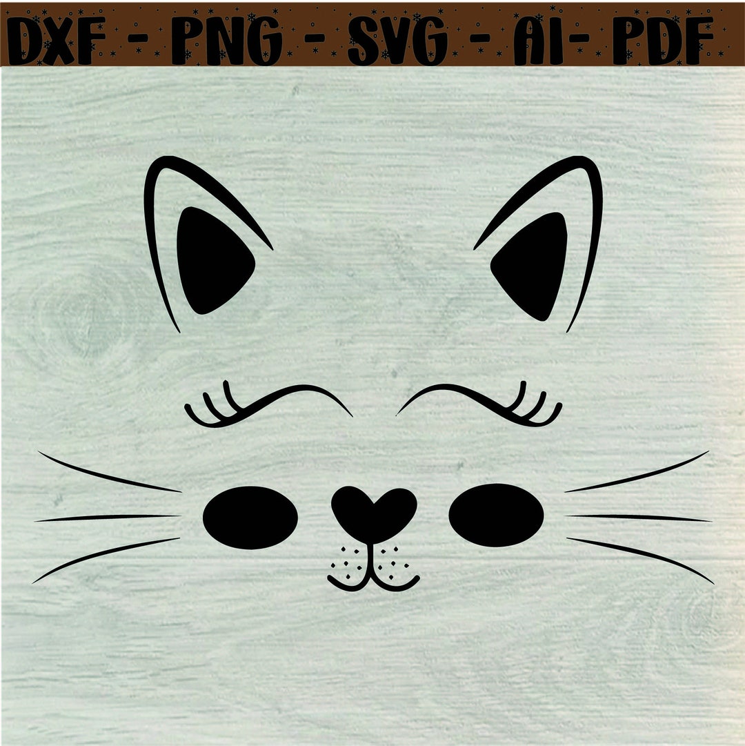 Cat SVG. Cat Face SVG. SVG. Meow Svg. Cat Clipart. Cat Cut File. Cat ...