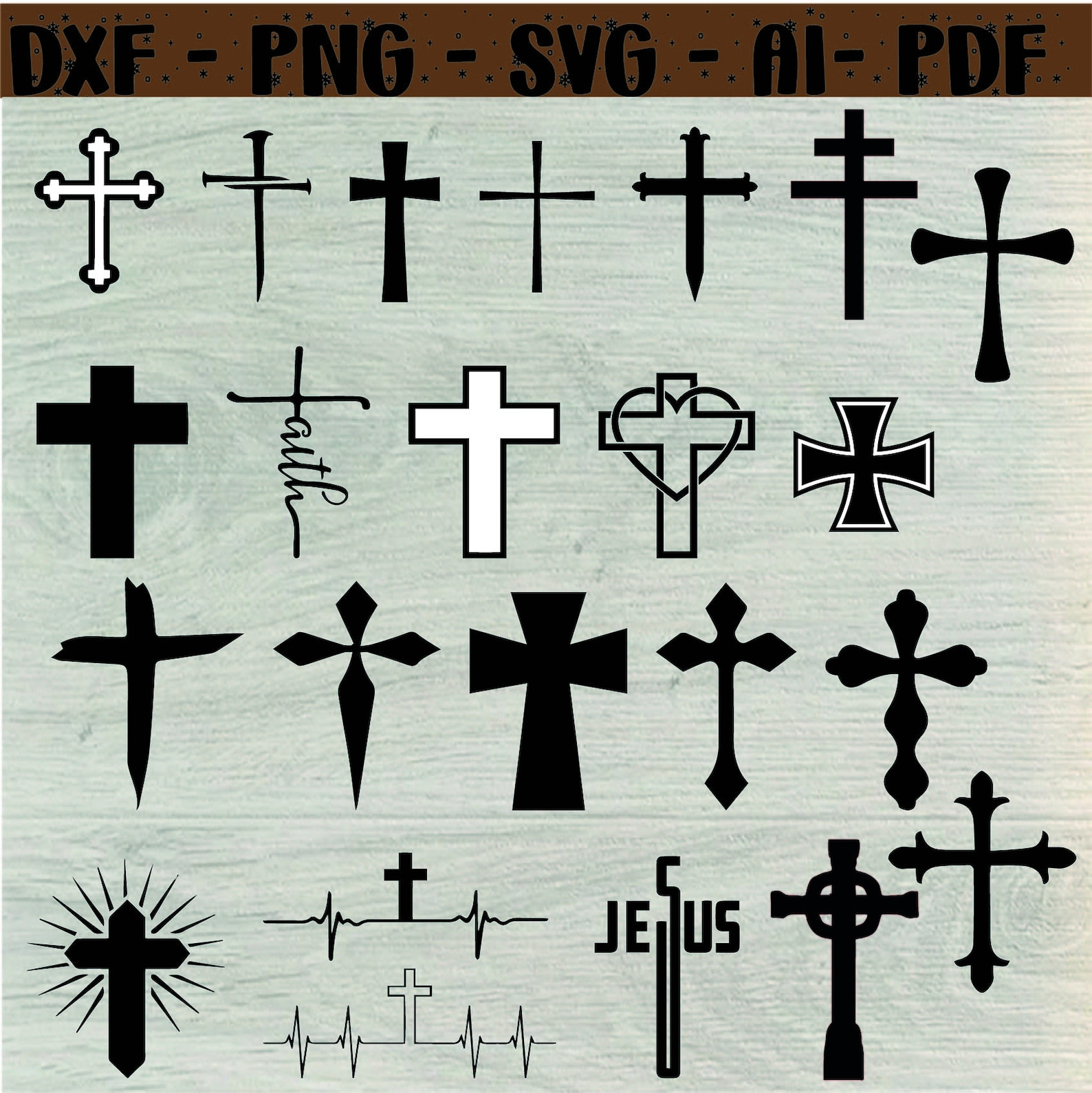 Cross Svg File/ Cross Clipart/ Crosses Svg File/ Halloween Svg ...