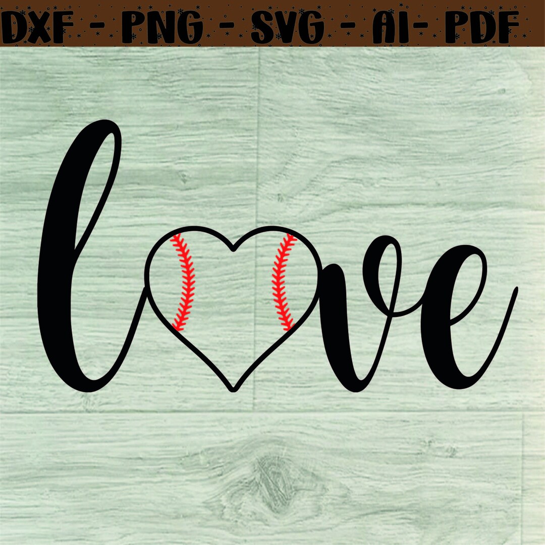 Baseball Love -baseball Heart Svg, Baseball Love Svg, Baseball T-shirt ...