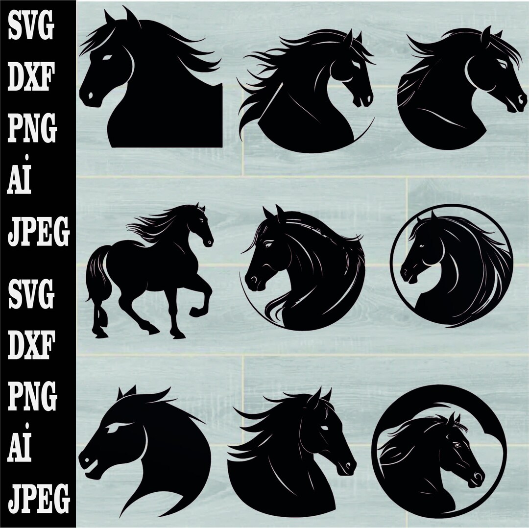 Horse Silhouette | Horse SVG | Horseshoe SVG | Horse Head Svg | Horse ...