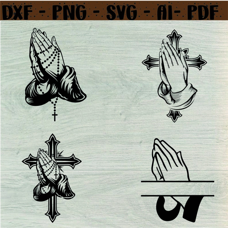 Praying Hands SVG Vector Cricut, Prayer Cut SVG for Cricut, Religious ...