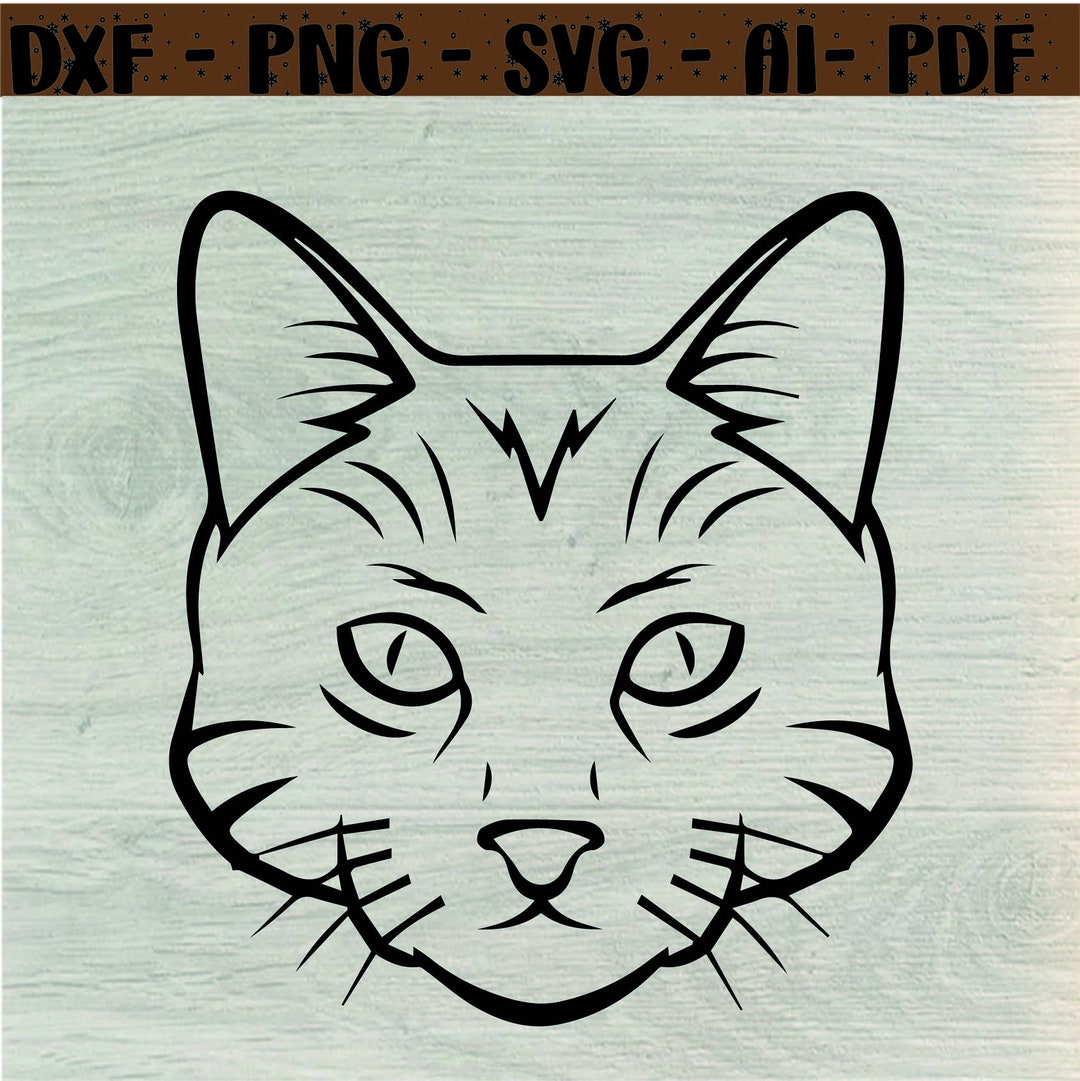 Cat Svg, Cat Outline Svg, Svg, Kitten Png, Cat Head Svg, Cats Clipart ...