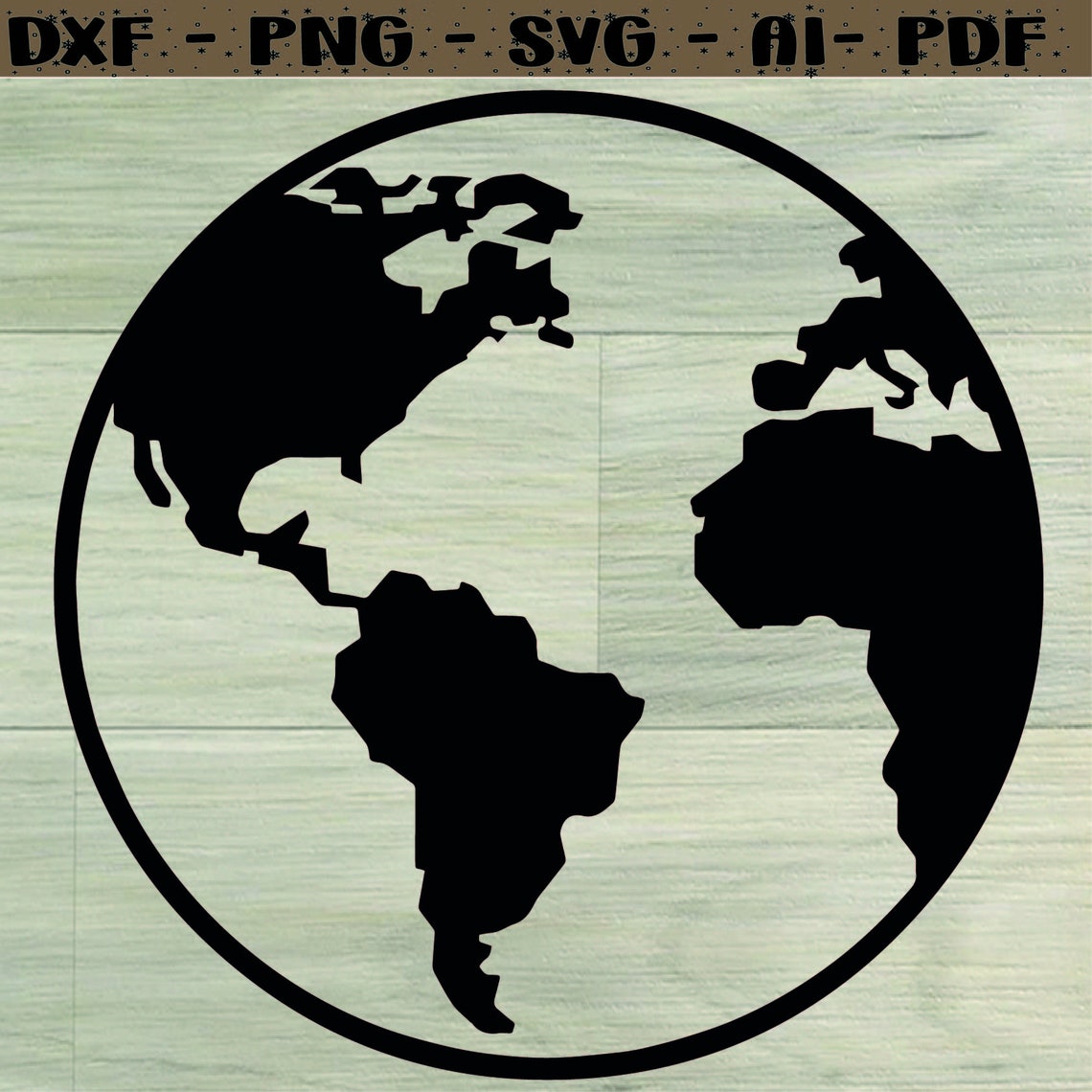 World Svg-world Earth SVG PNG JPEG | Earth Cut Files | High Quality ...
