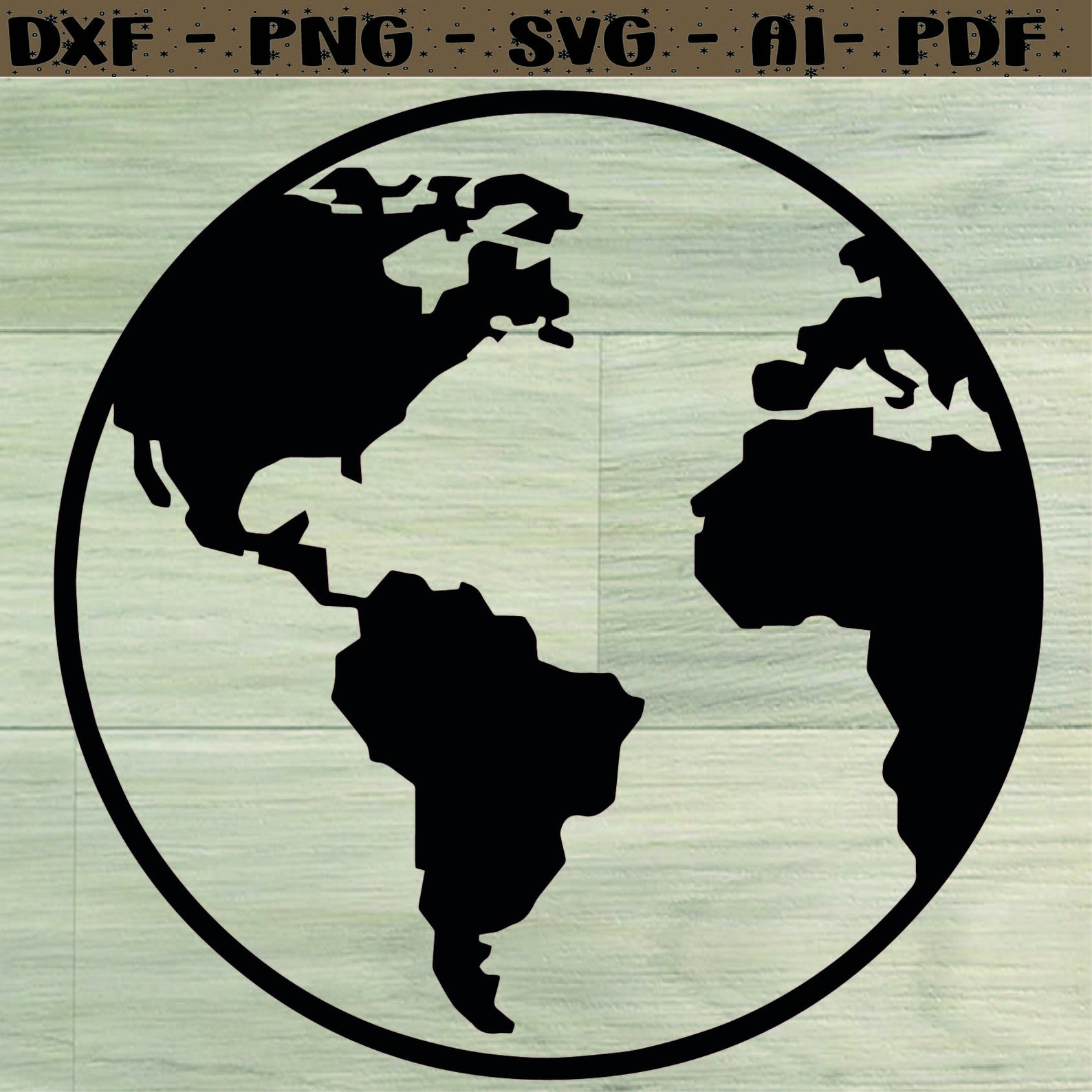 World Svg-world Earth SVG PNG JPEG | Earth Cut Files | High Quality ...