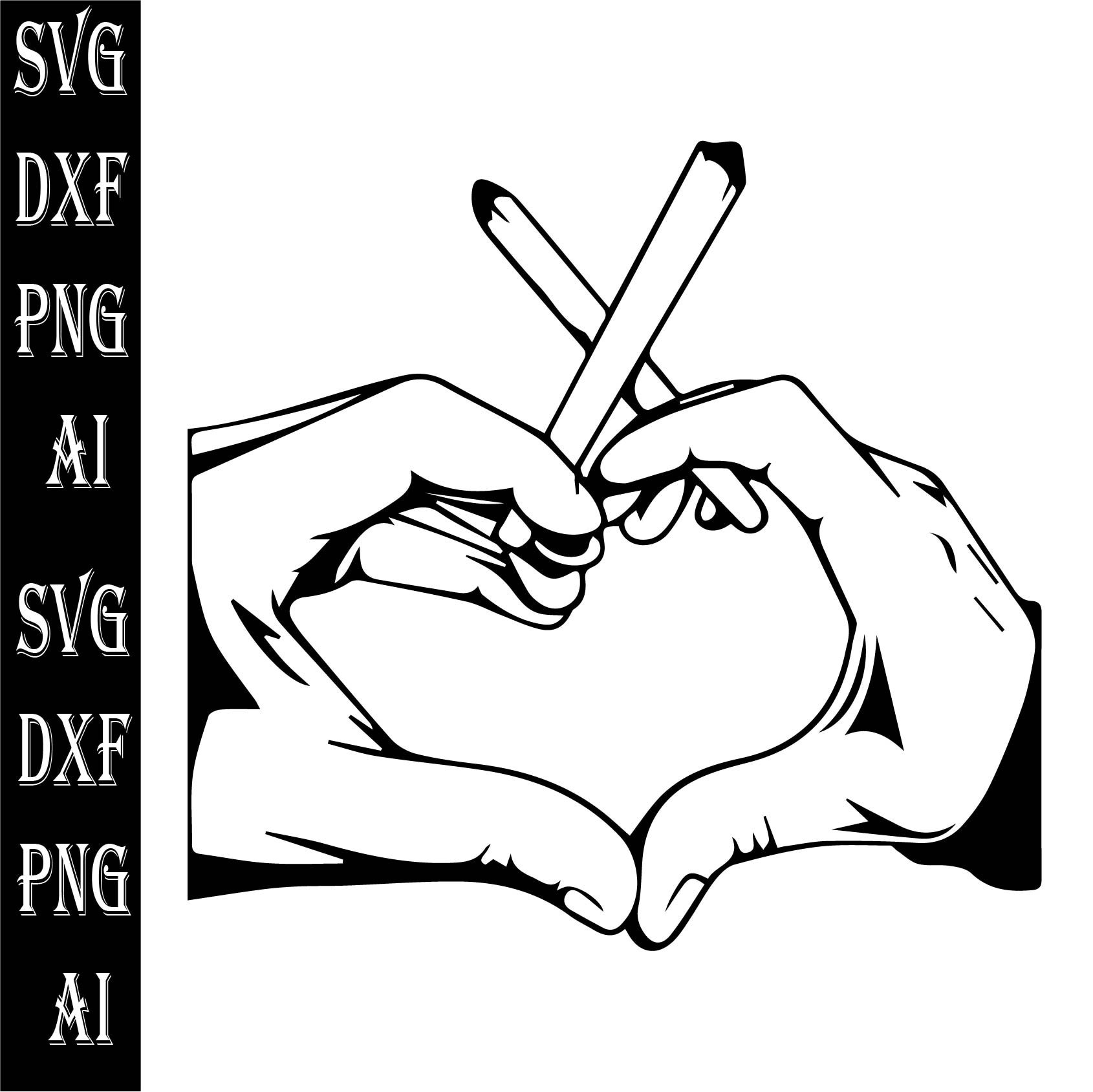 Cigarette SVG Cigarette Digital Art SVG Hand Art Hand Line Art ...