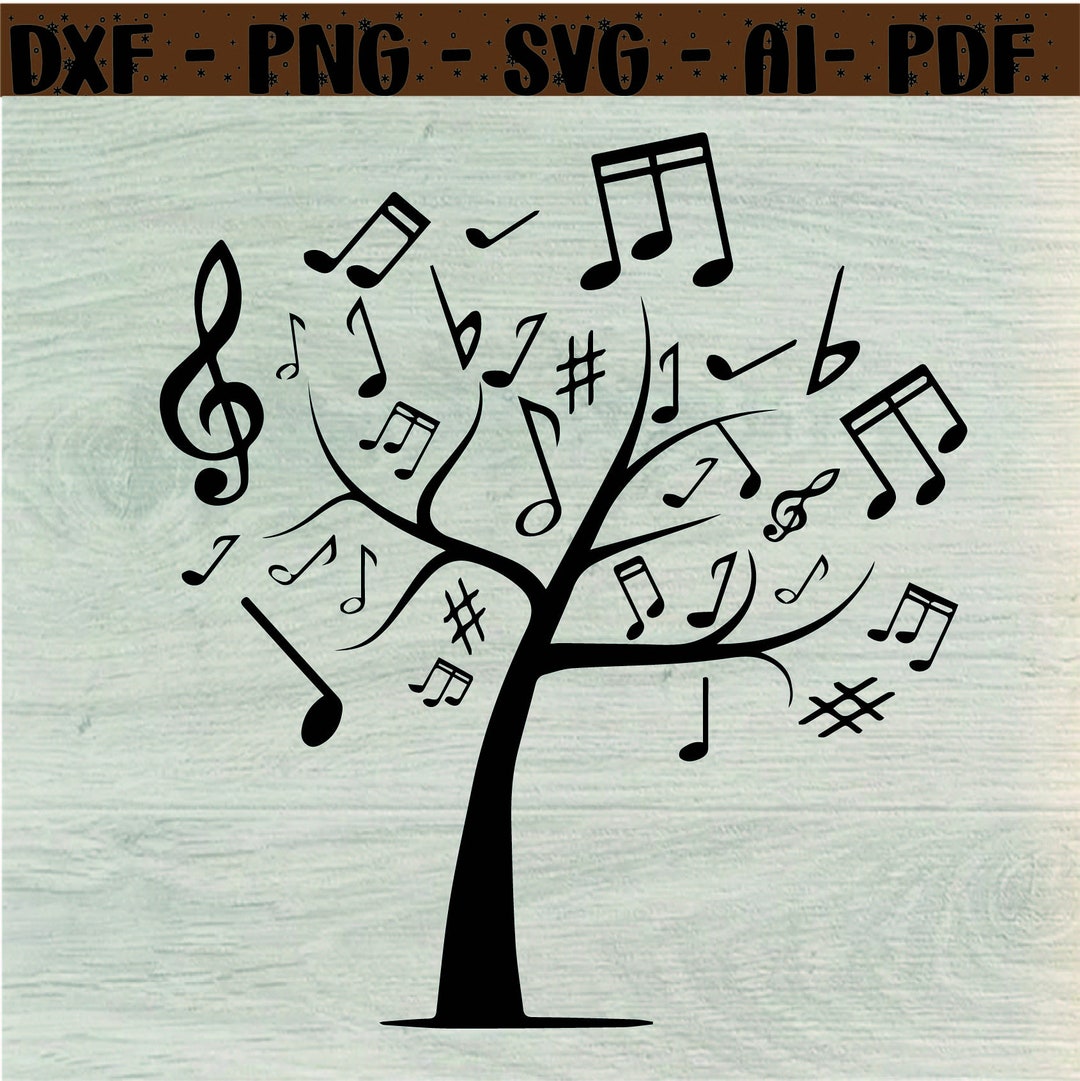 Tree With Music Notes SVG, Music Tree With Notes Svg, Music Tree Svg ...