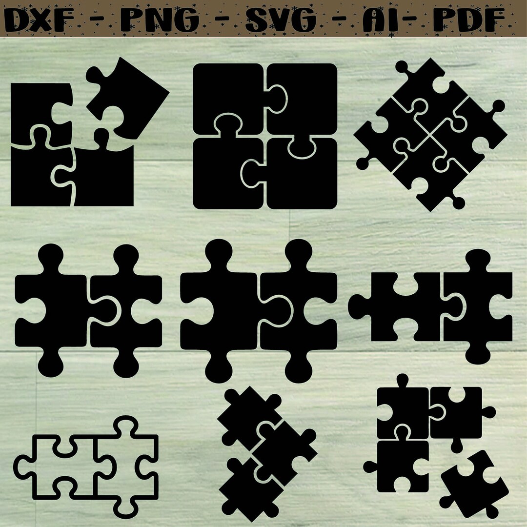Puzzle Svg, Jigsaw Svg, Puzzle Pieces Bundle, Heart Puzzle Svg, Heart ...