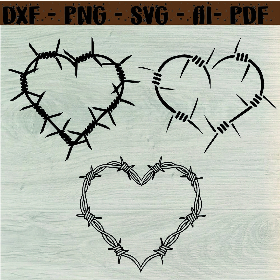Barbed Wire Heart Barbed Wire Svg Wireheart Frame Vector Design Love ...