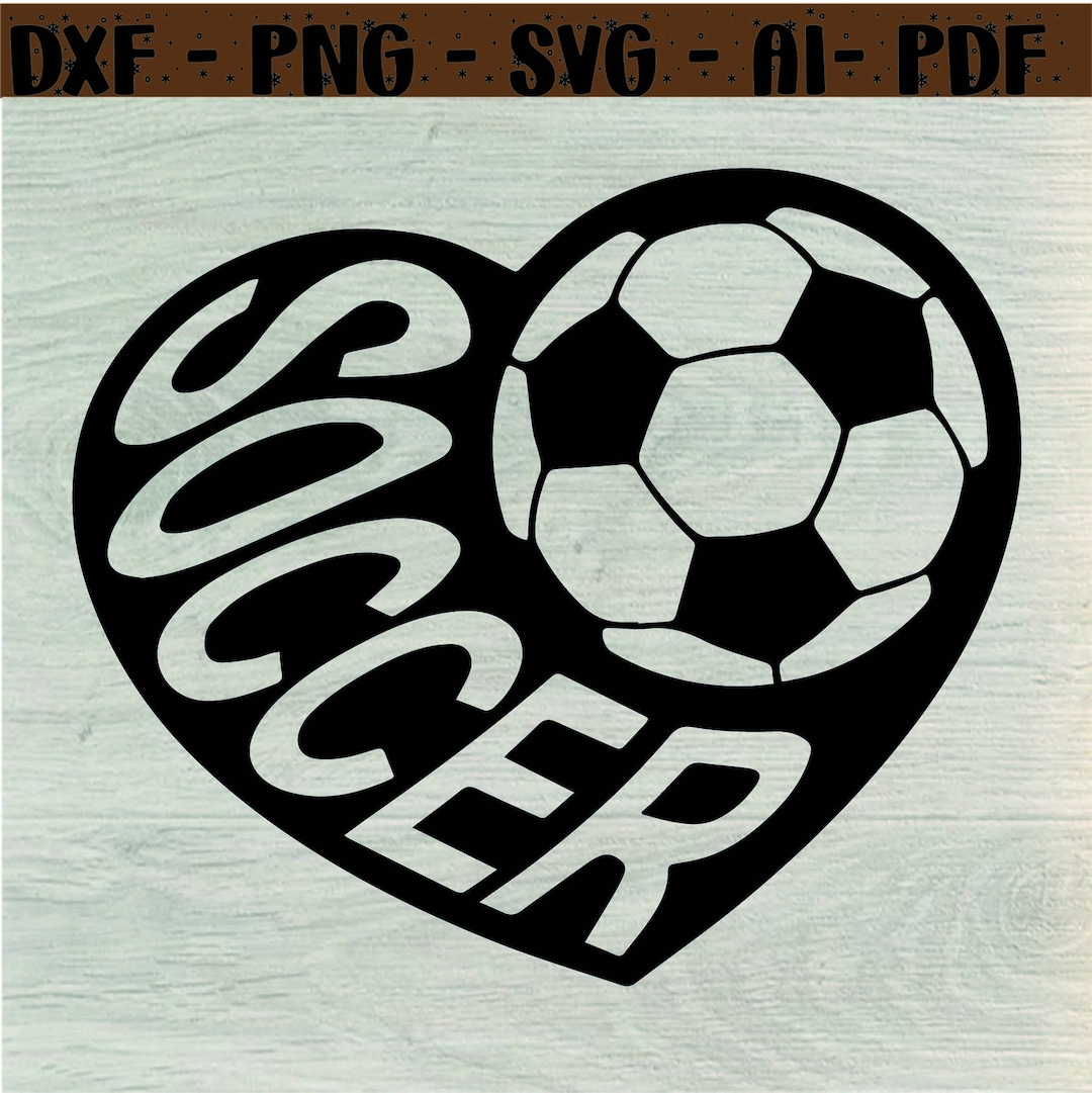 Soccer Ball Heart SVG Files | Football Cut Files | Soccerball Love ...