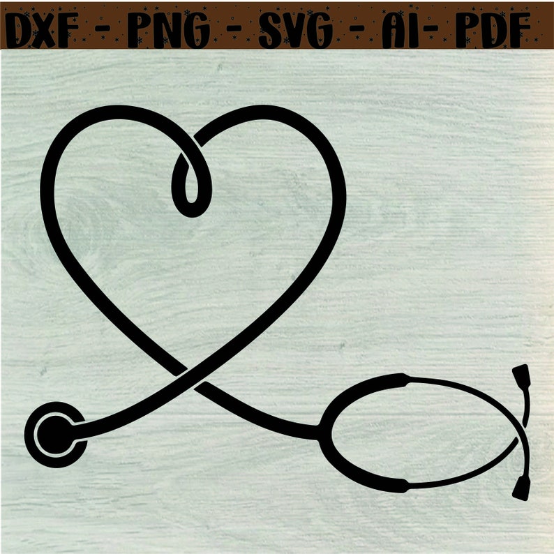 Stethoscope SVG File, Stethoscope Monogram DXF, Stethoscope Monogram ...