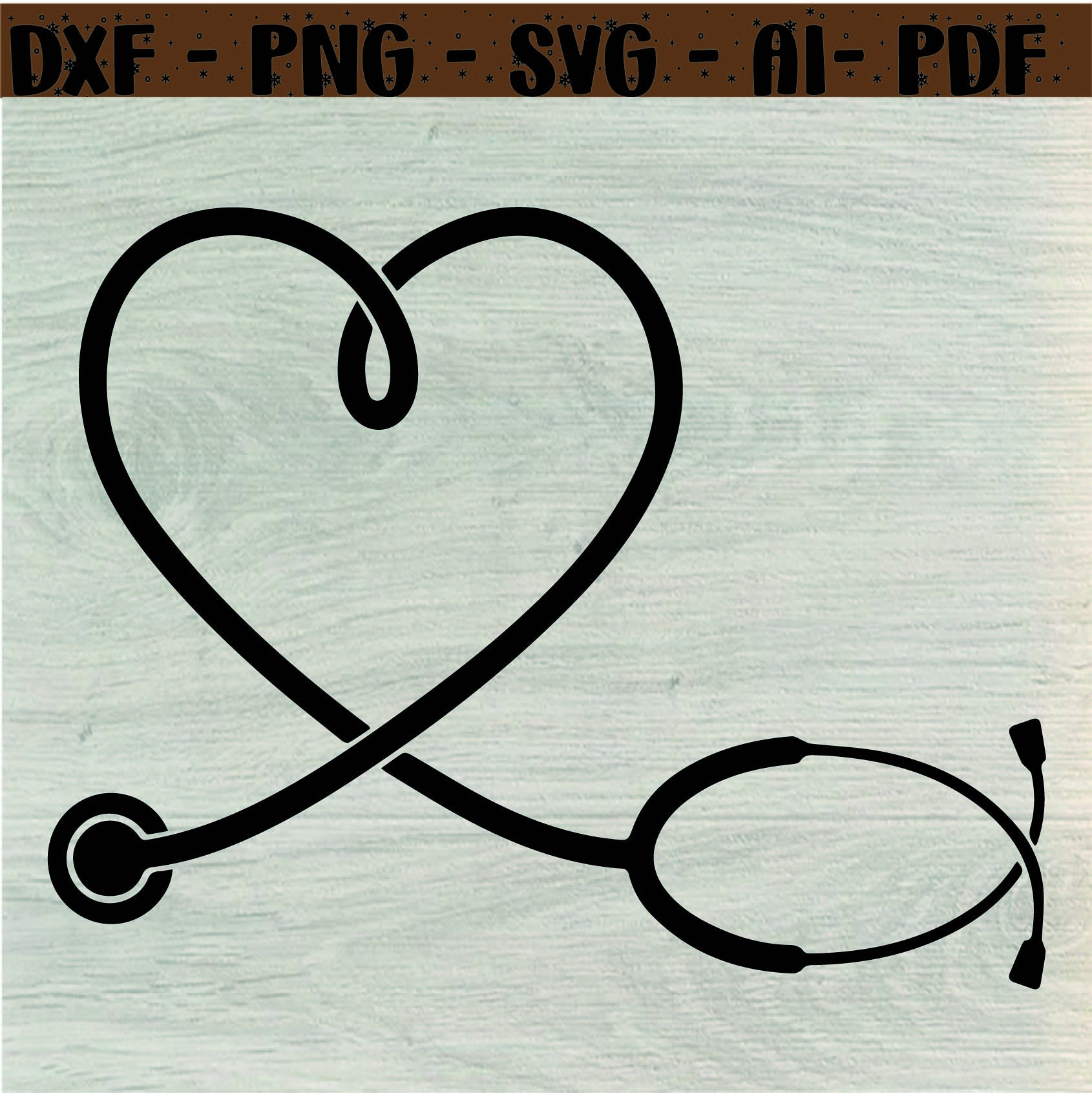 Stethoscope SVG File, Stethoscope Monogram DXF, Stethoscope Monogram ...