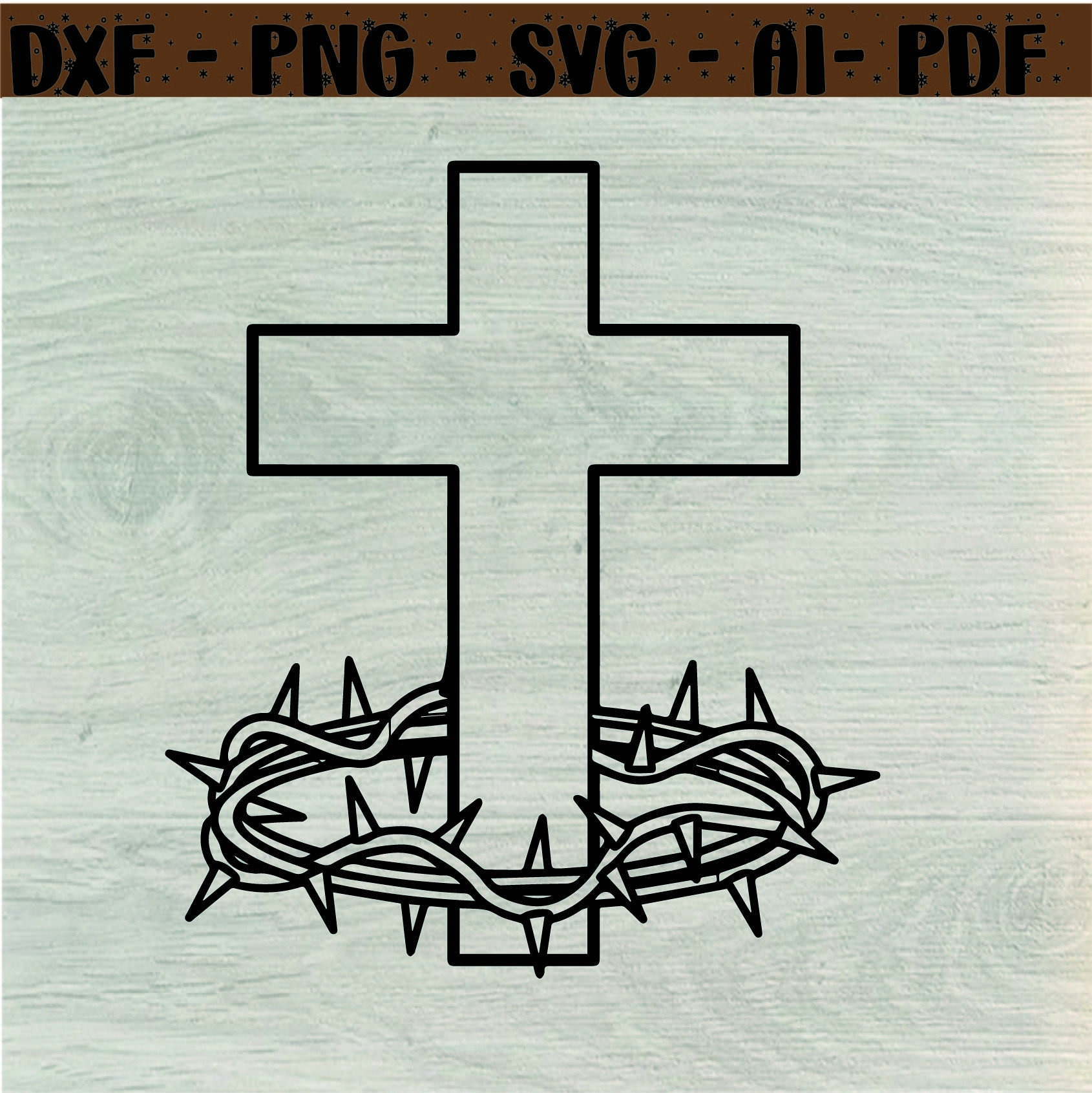 Barbed Wire Cross Iron on Svg, Barbed Wire Cross Silhouette Cut File ...