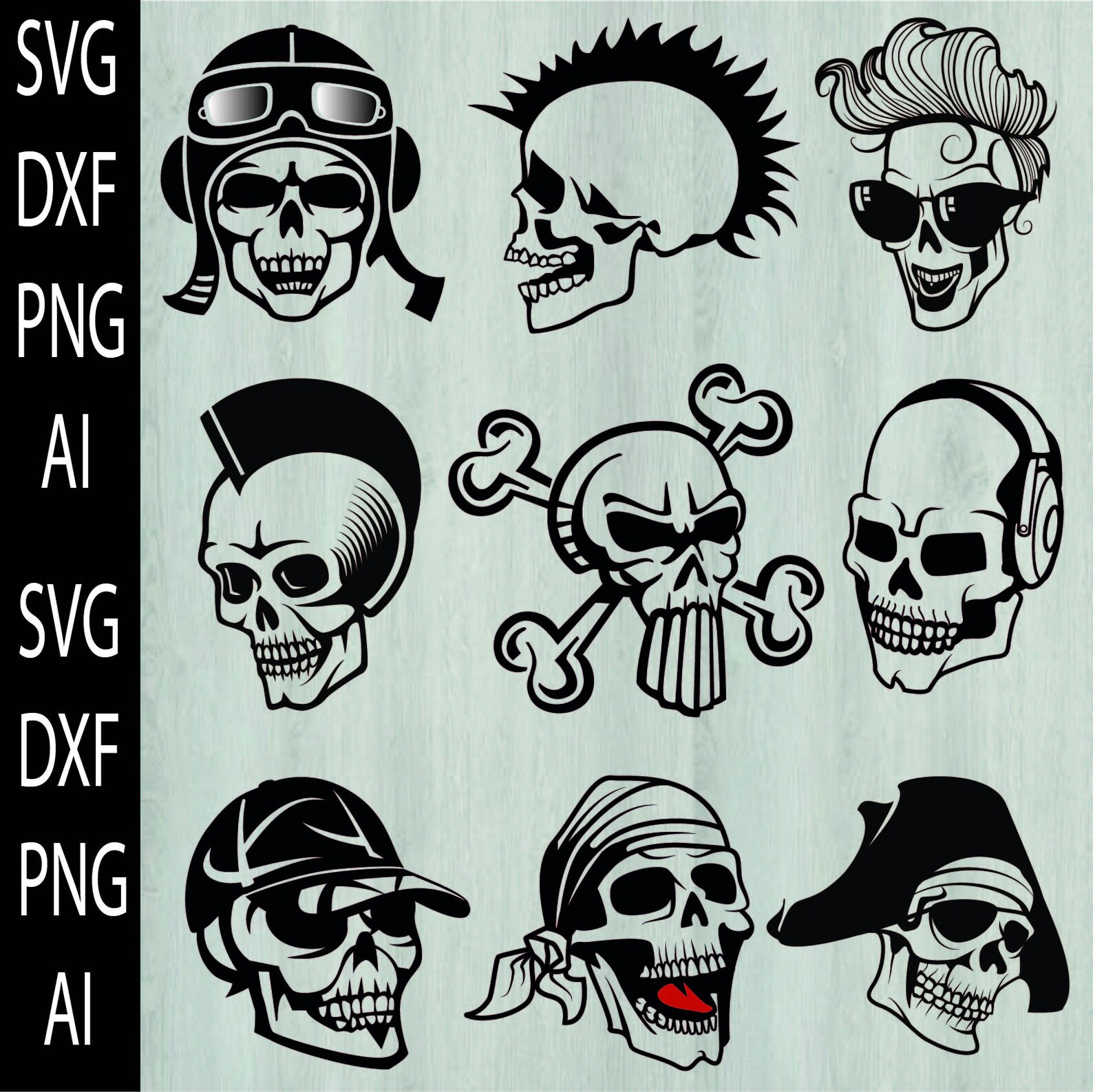 Skull Svg Bundle, Skull Png Files, Sugar Skulls Svg, Skull Clipart ...