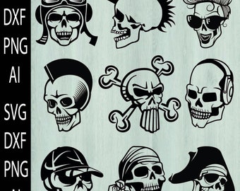 210 Skull Svg Bundle, Skull Png Files, Sugar Skulls Svg, Skull Clipart ...