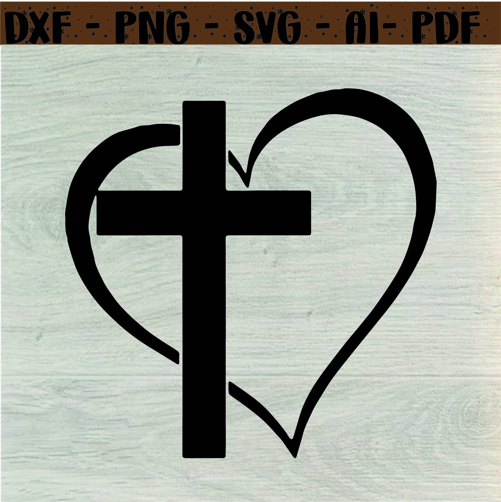 Jesus Heart Cross SVG File, Religious SVG, Instant Download Christian ...