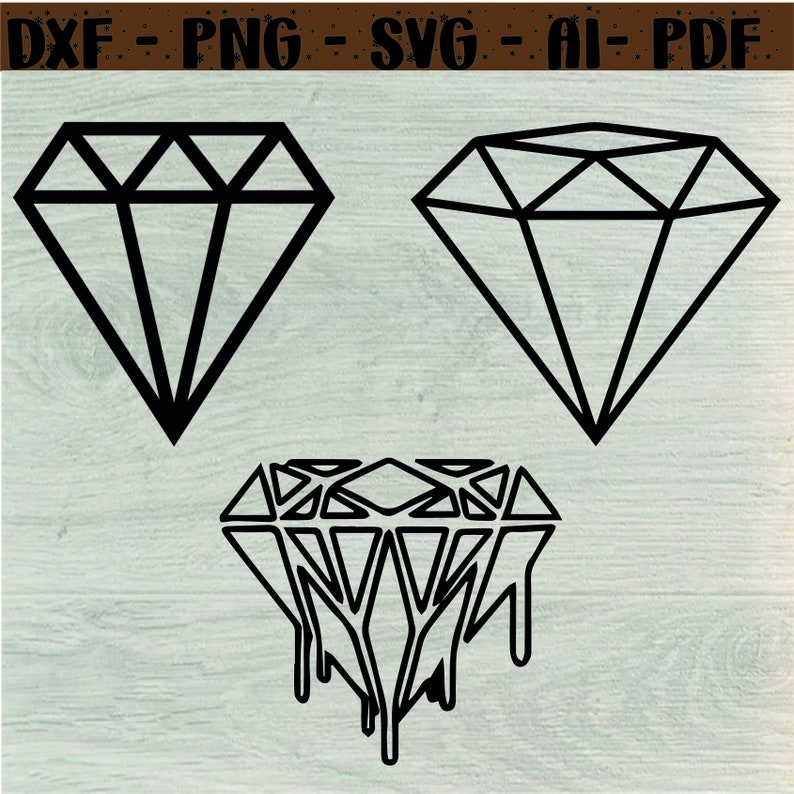Diamond SVG Bundle Svg Png Eps Dxf Jpg Diamond Outline - Etsy