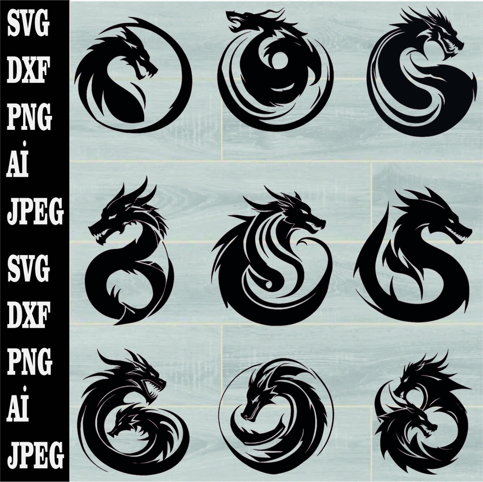 Dragon SVG Bundle, Dragon PNG Bundle, Dragon Clipart, Dragon SVG Cut ...