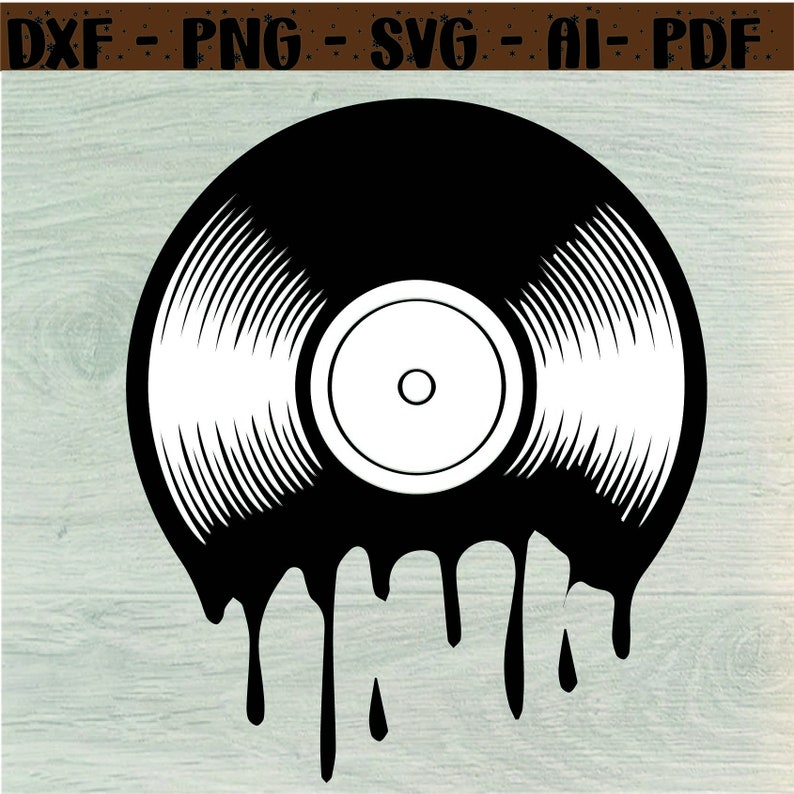 Dripping Record,vinyl Record SVG, Vinyl Record PNG, Long Play Clipart ...