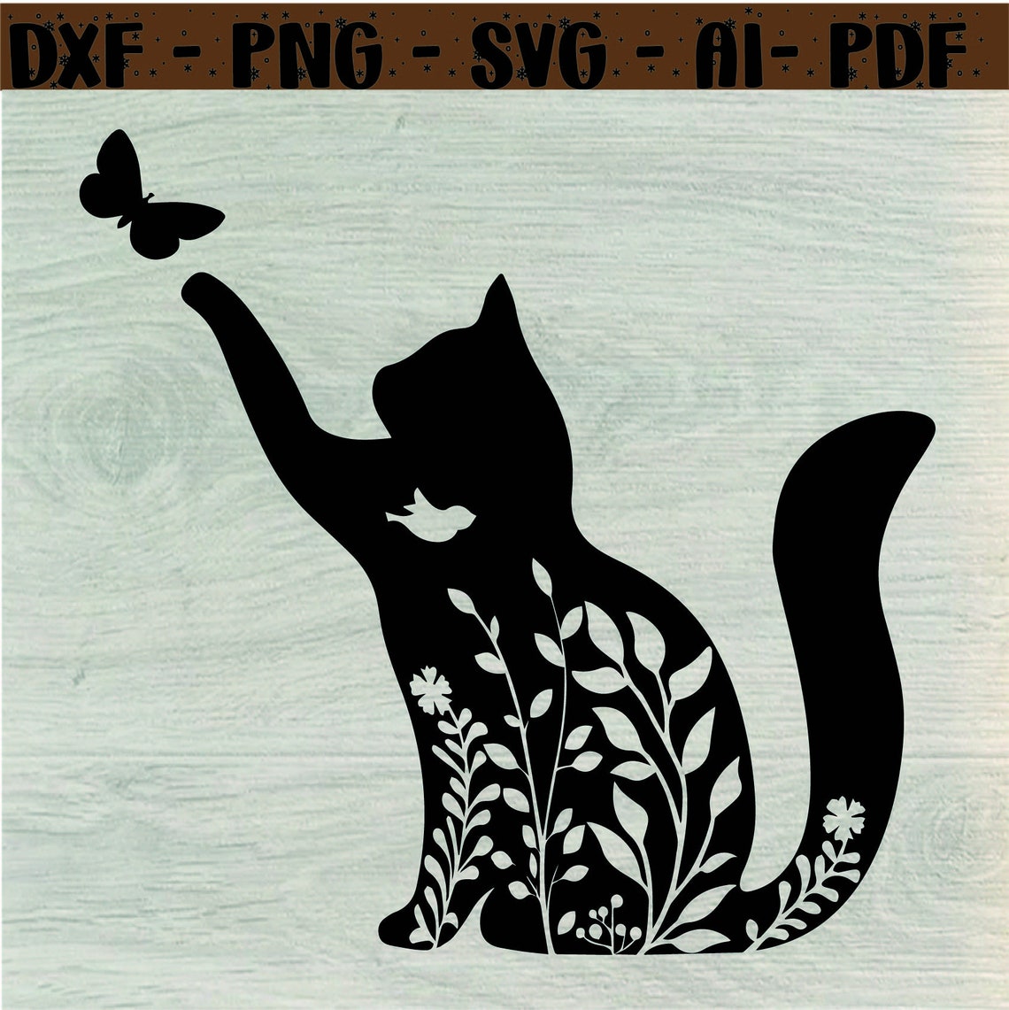 Floral Cat Svg Bundle Cat Svg Files Wildflower Cat Clipart - Etsy