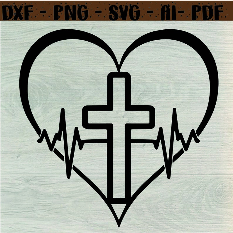 Cross Heart Svg, Cross Svg Silhouette File, Cross Cameo, Cross Cricut ...