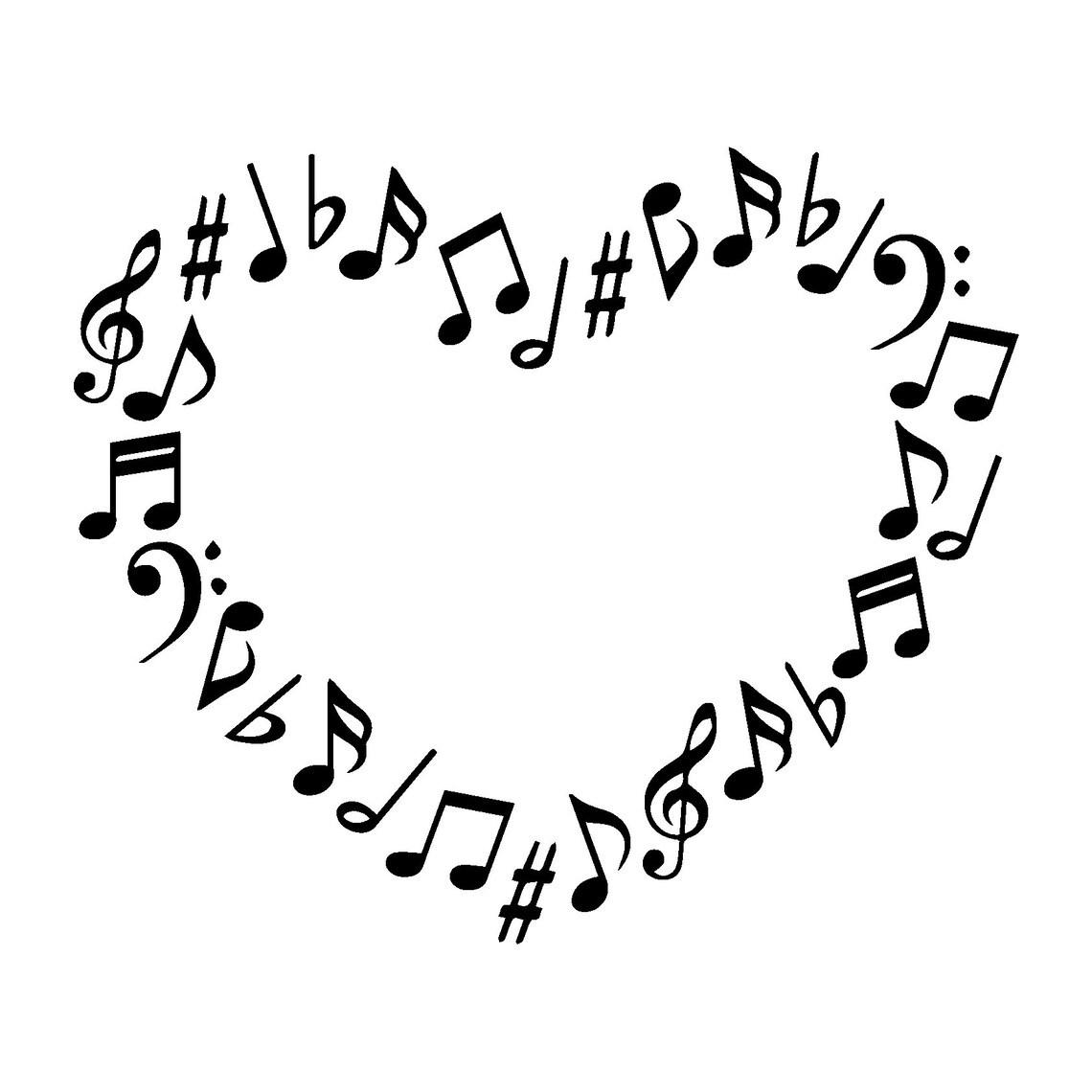 Heart Music Notes Svg, Music Note Svg, Heartbeat Svg, Musical Notes Svg ...