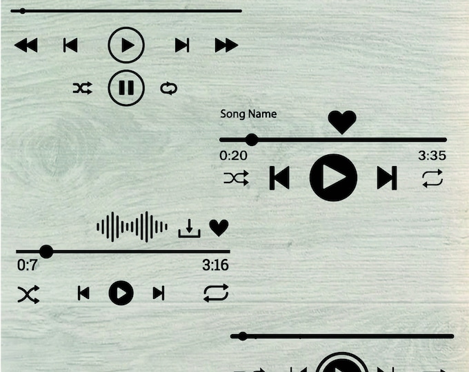 Audio Control Buttons Svg, Music Player Svg, Spotify Svg, Music Player ...