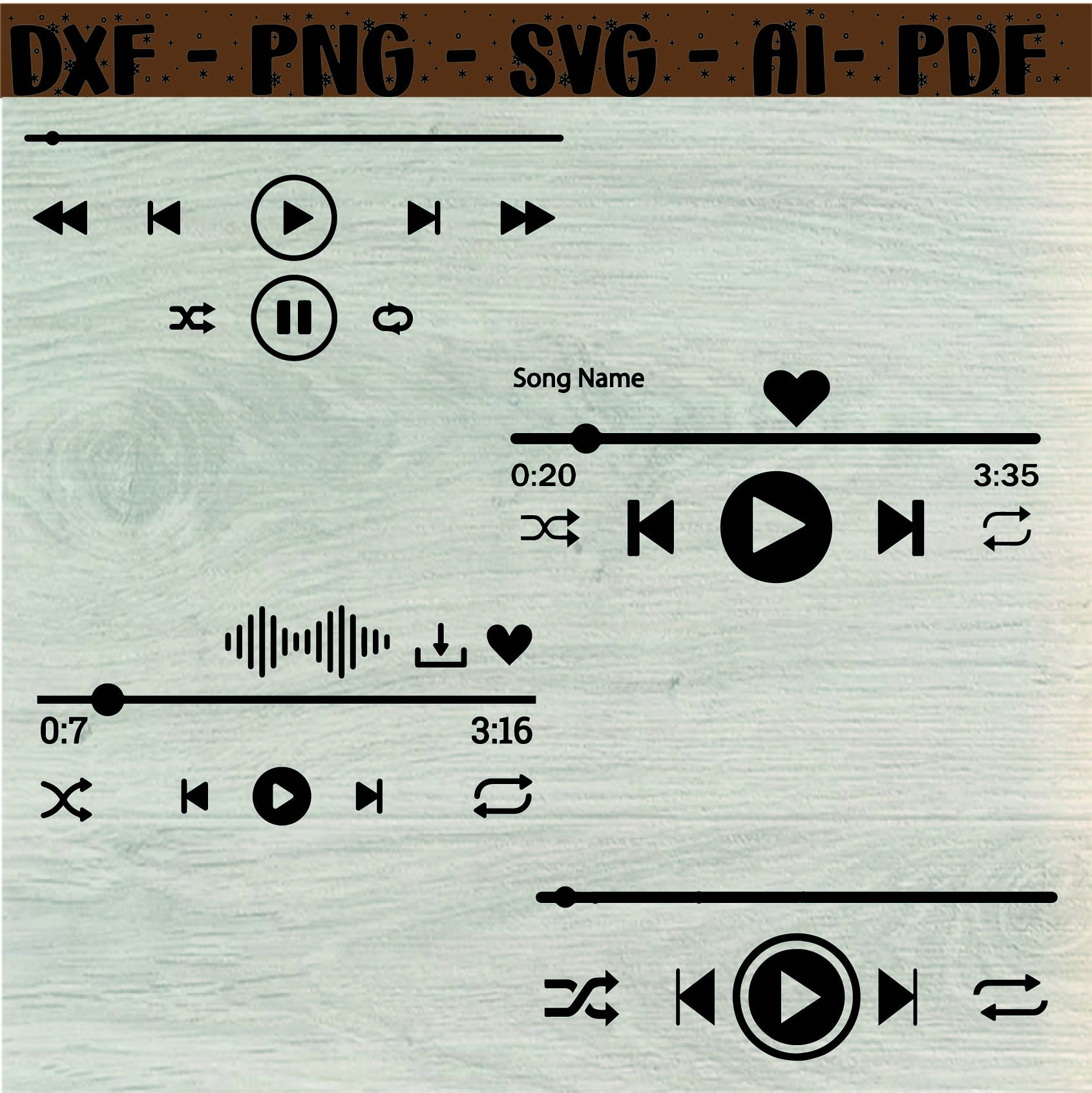 Music Player Svg Bundle Spotify Svg Music Svg Png Play Buttons Svg ...