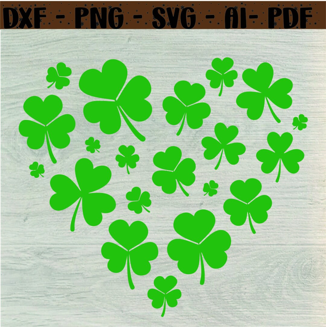 Locky Heart Svg, Leaf Clover Love Lucky Sublimation Design Eps Dxf ...