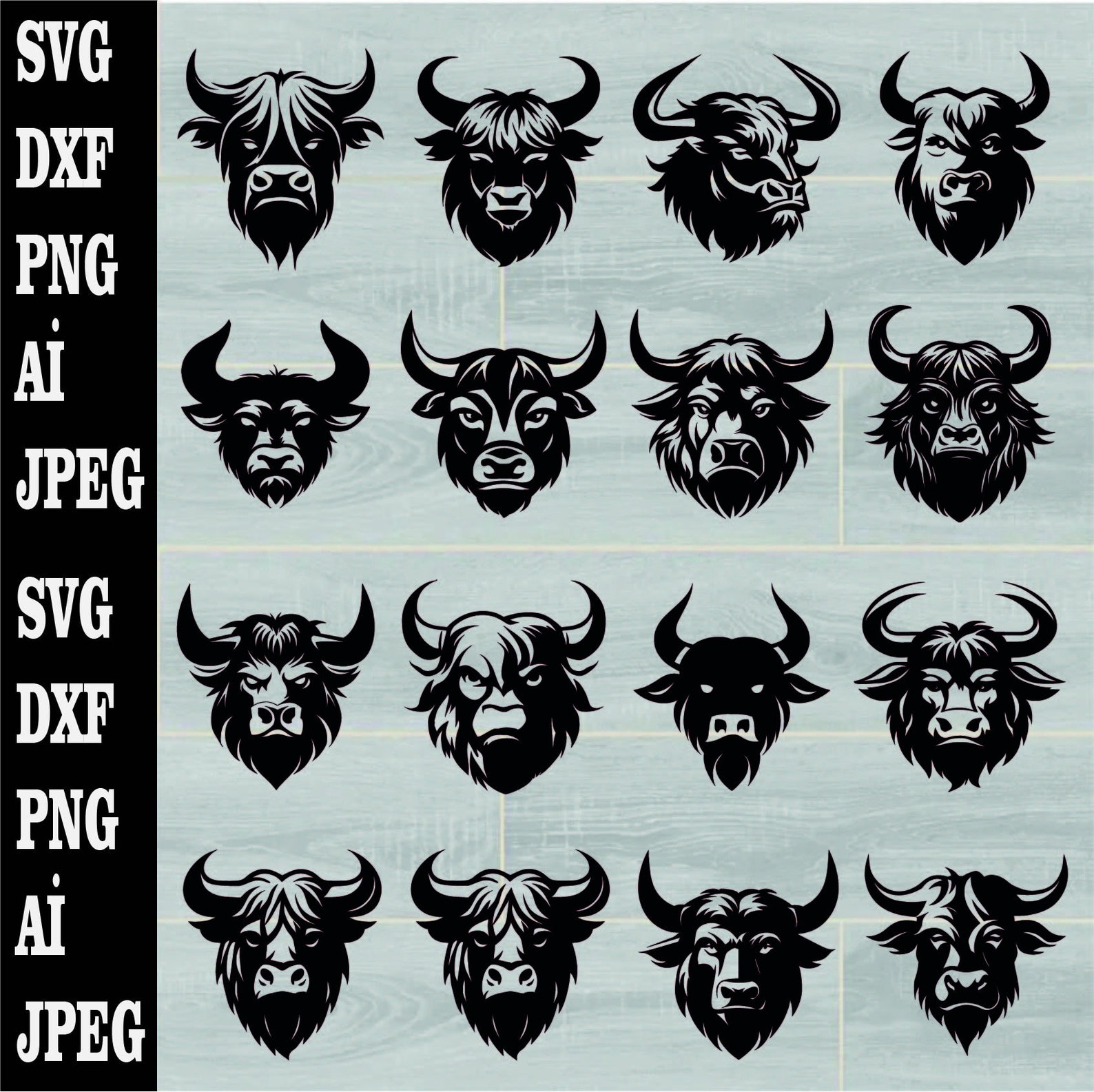 Bison Svg Bundle, Bison Clipart, Bison Silhouette Svg, Buffalo Svg ...