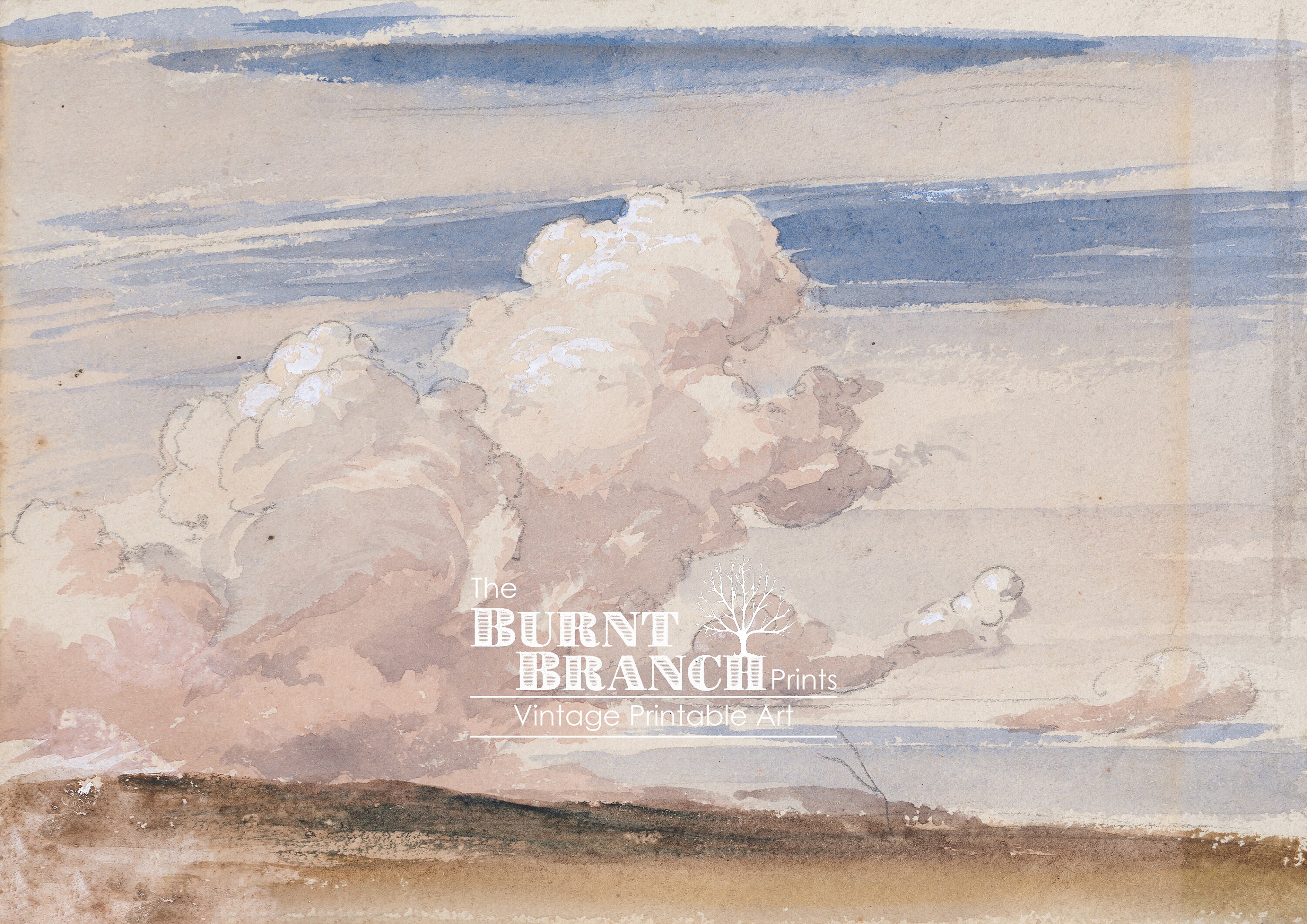 Storm Clouds Over the Bay - Vintage Printable Art - Instant Digital ...