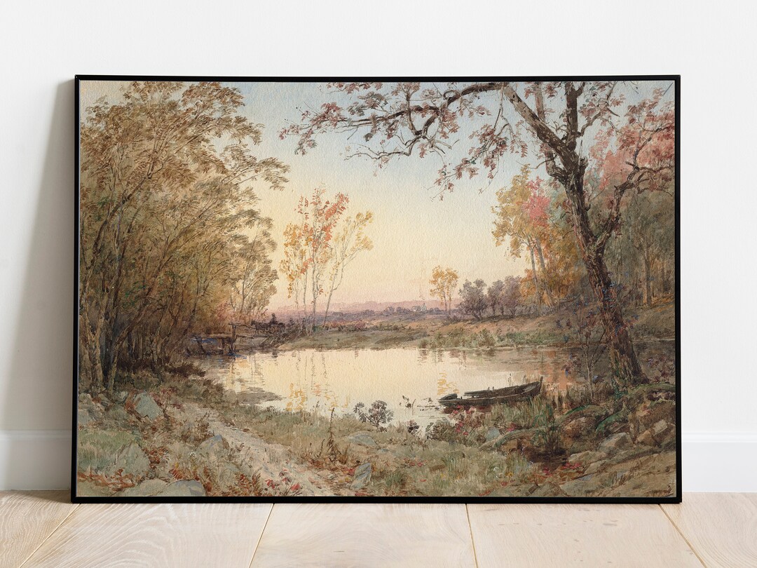 Muted Lake Watercolor - Vintage Printable Art - Instant Digital ...