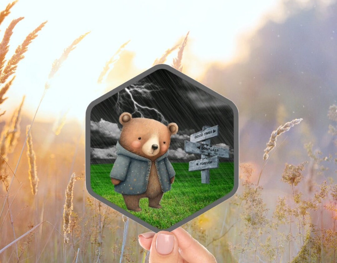 Sad Bear Sticker Life's Crossroads Mental Health Matters , Cute Bear ...