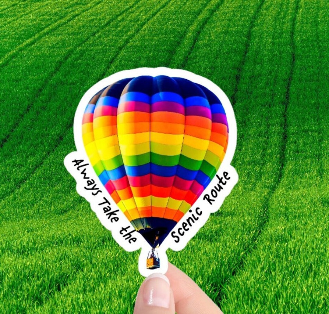 Hot Air Balloon Sticker: Scenic Route Vinyl Decal - Etsy