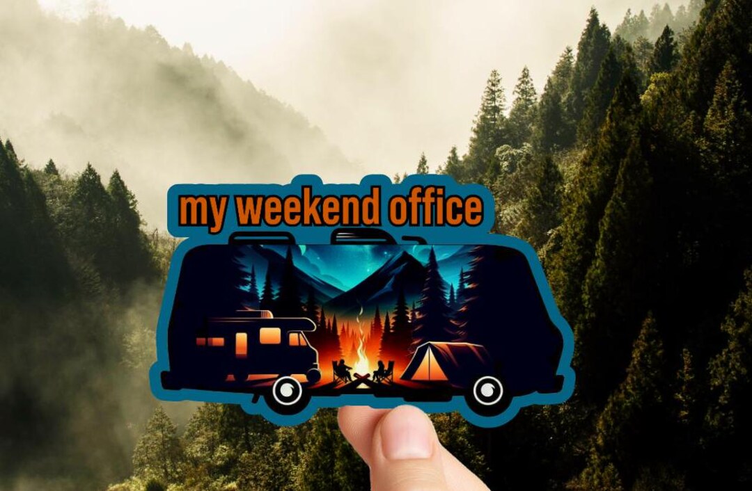 My Weekend Office Sticker: Camping RV Laptop Decal - Etsy