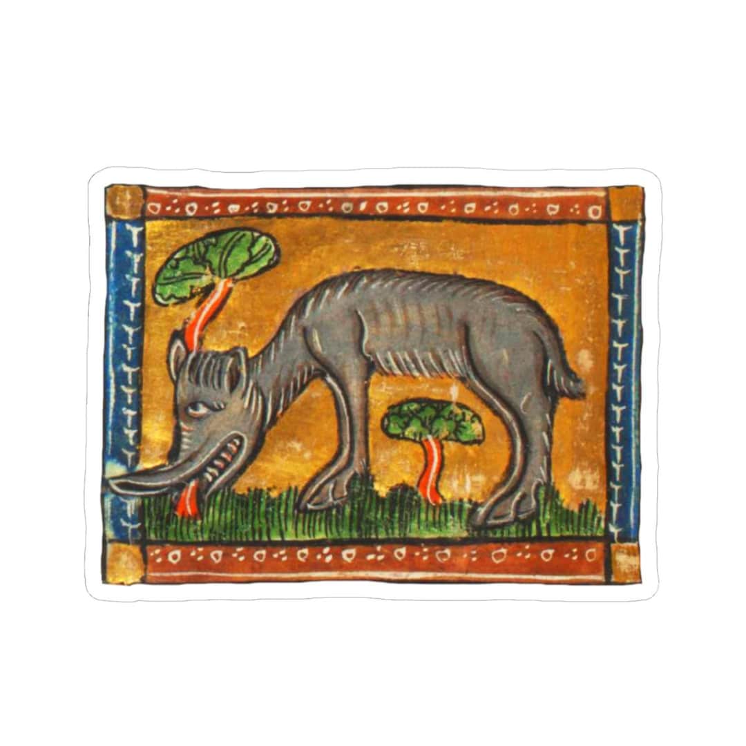 Medieval Dog Painting Sticker Funny Ugly Dog Sticker Cute Goofy Animal ...