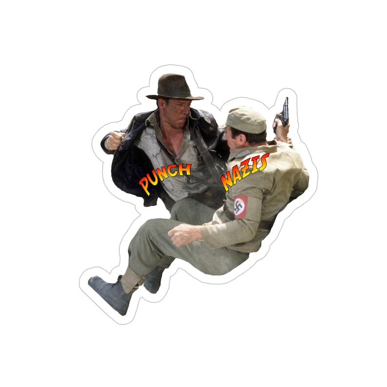 Indiana Jones Punch Nazis Bumper Sticker: Weatherproof Vinyl Decal - Etsy