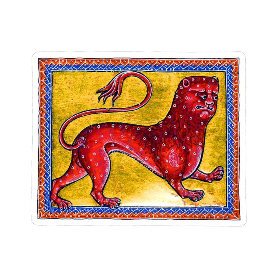 Medieval Cat Painting Kiss-cut Stickers, Funny Ugly Cat Sticker, Cute ...