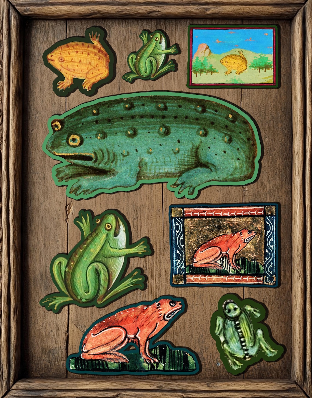 Funny Medieval Frog Stickers - 8 Pack - Goofy Historic Art - Etsy