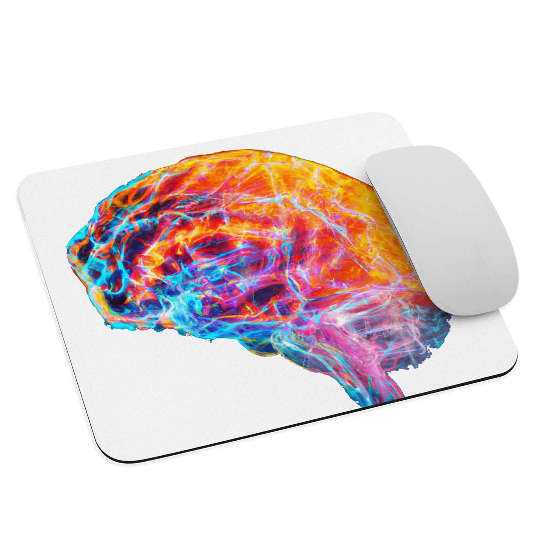 Vibrant Brain Anatomy Cosmic Colourful Unisex Mousemat, Neurology ...