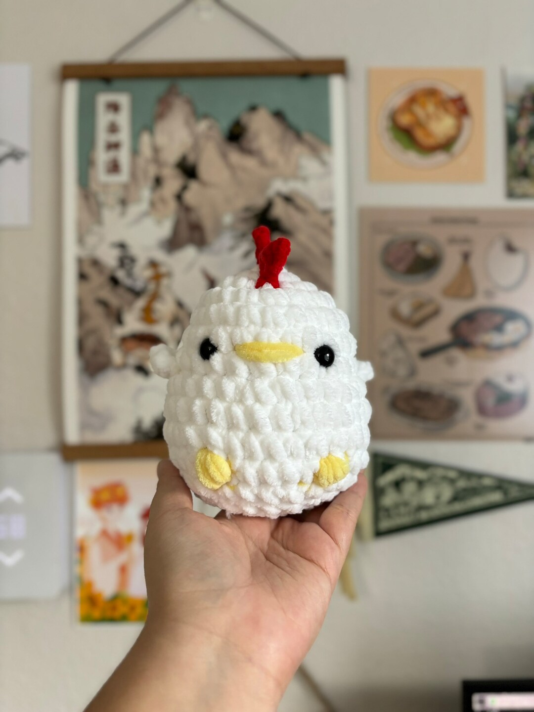 Handmade Crochet Chicken Plushie | Rooster Stuffed Animal | Amigurumi ...