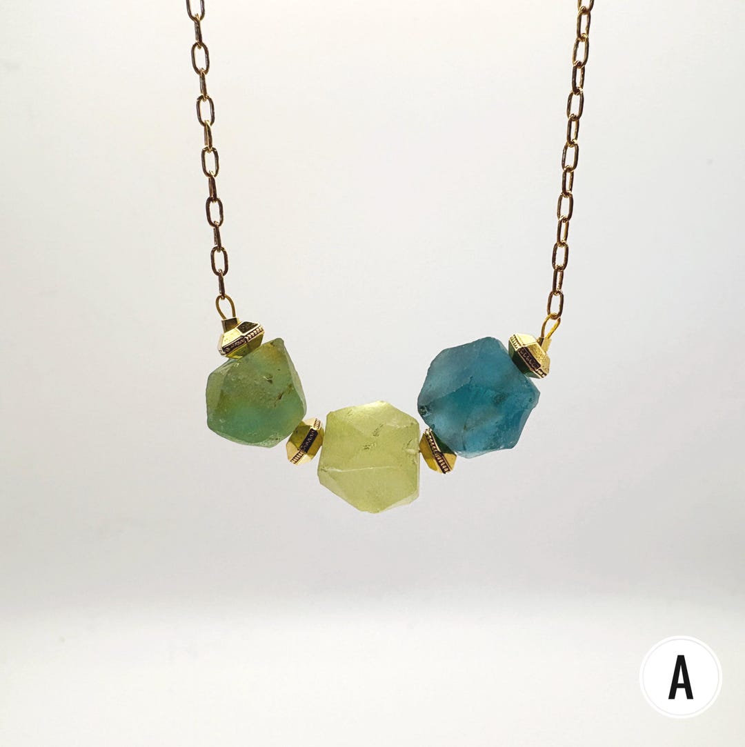 Roman Glass 3 Nugget Necklace - Etsy