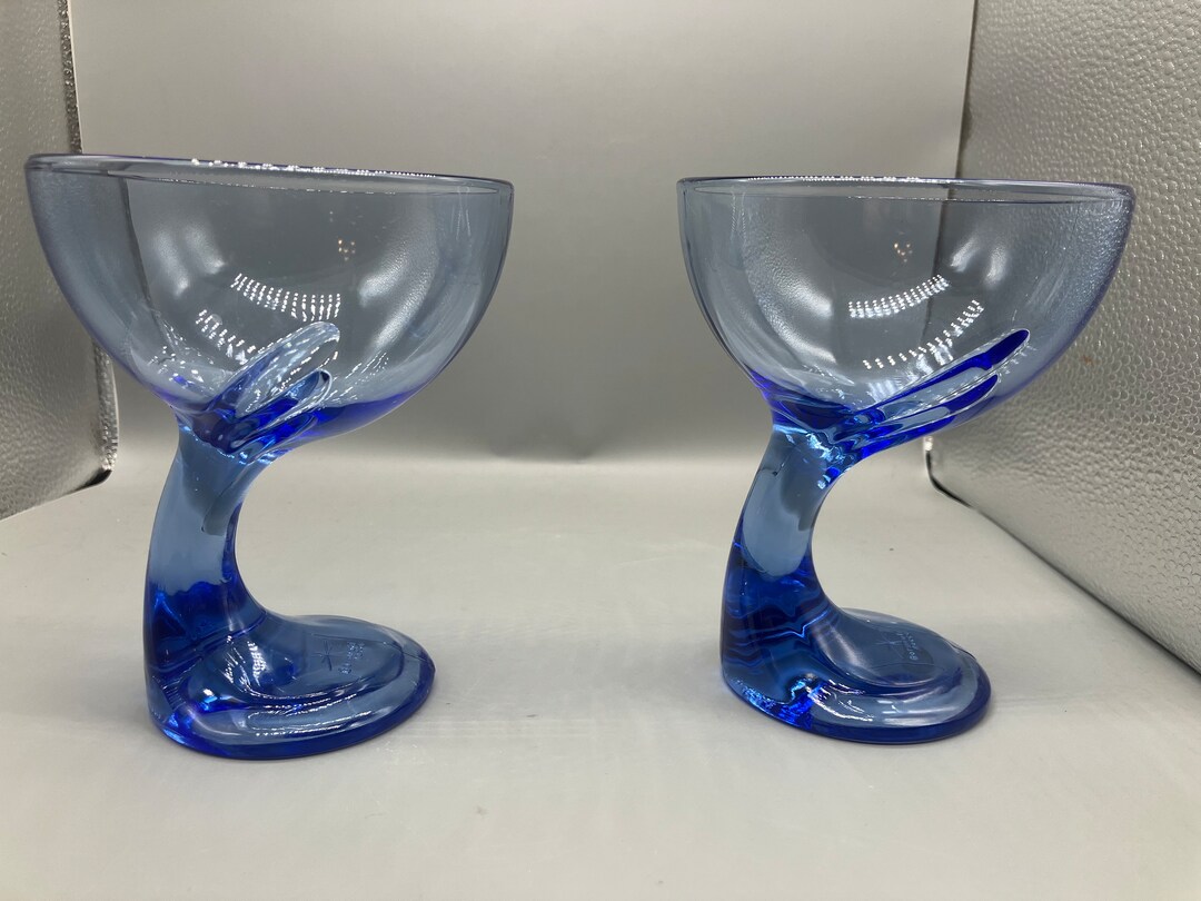 Bormioli Rocco Jerba Blue Sapphire Glass Dessert Cup Goblet Made in ...