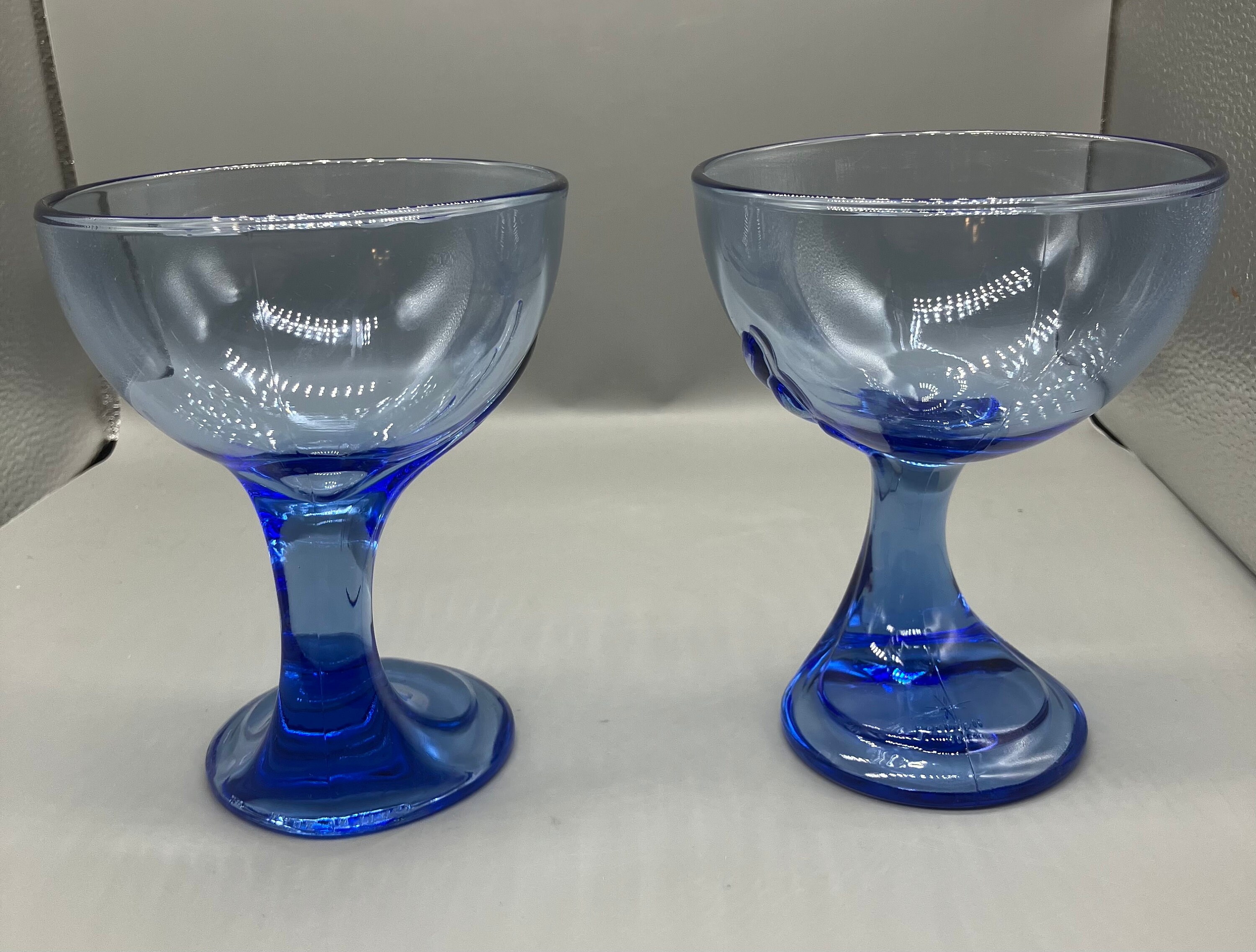 Bormioli Rocco Jerba Blue Sapphire Glass Dessert Cup Goblet Made in ...