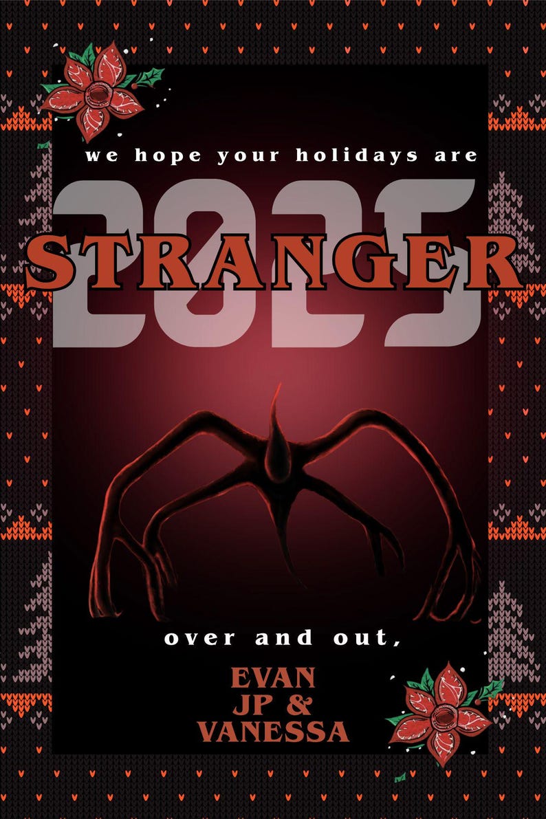 Stranger Things Holiday Card Template (CANVA) - Etsy