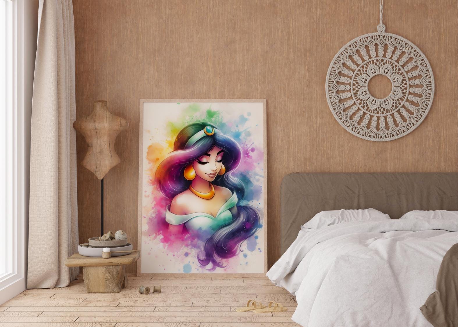 Watercolour Princess Jasmine Instant Digital Download Wall Art Print - Etsy
