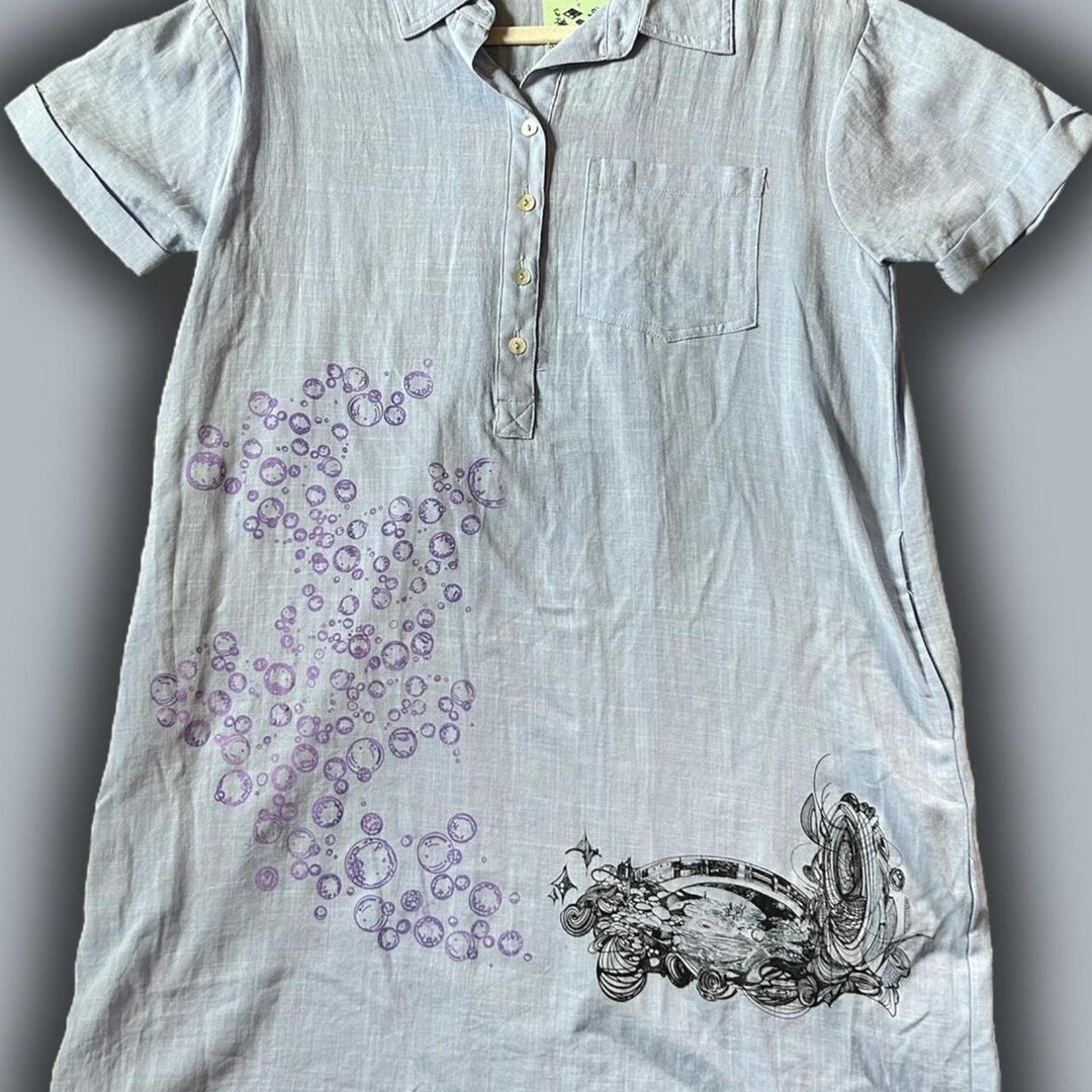 Upcycled Handprinted Dress ~ Portal & Bubbles Dreamscape - Etsy