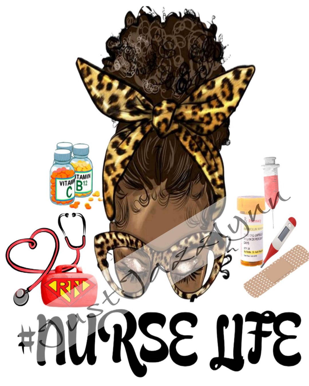 Nurse Life Messy Bun Melanin Nurse PNG JPG Sublimation DTF - Etsy