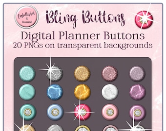 Rose Digital Buttons Set, Digital Planner Buttons Clipart, Instant ...